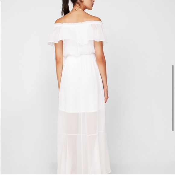 Express | Dresses | Nwt Express Off The Shoulder White Maxi Dress ...